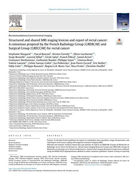 Structured and shared MRI staging lexicon and repo | Alejandro ...