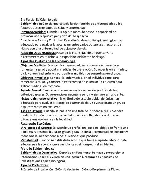 1ra Parcial Epidemiologia | Made | uDocz