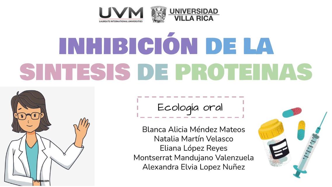 INHIBICION SINTESIS DE PROTEINAS | Alicia Mateos | uDocz