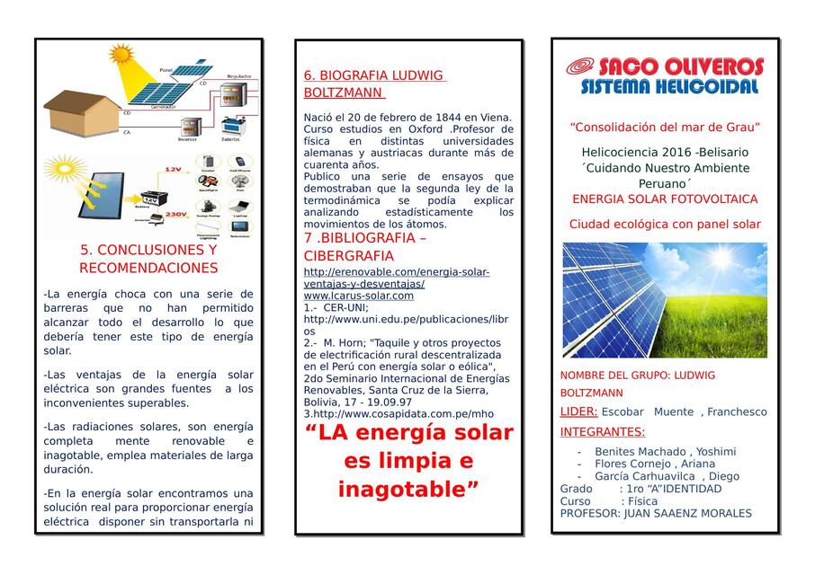 TRIPTICO de La Energia Solar | jenny flor | uDocz