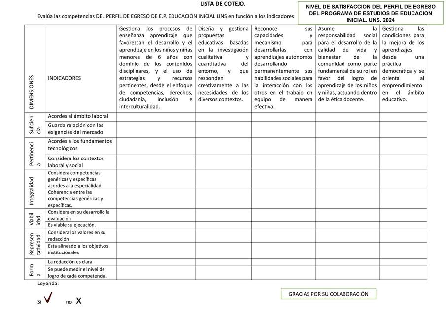 LISTA DE COTEJO PIC | Chesser Challenger | uDocz