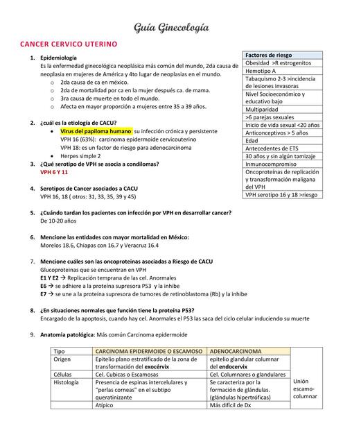 GUÍA CÁNCER CERVICO UTERINO | Villalobos | uDocz