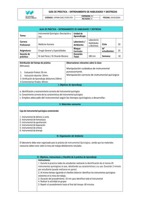 S2 GUIA DE PRÁCTICA instrumental Qx Sem 02 | Luked Rafael Picón Flores ...