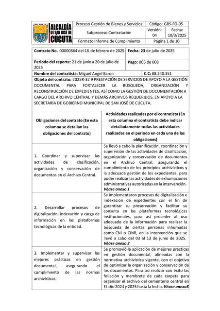 INFORME DE ACTIVIDADES MIGUEL | Miguel Angel | uDocz