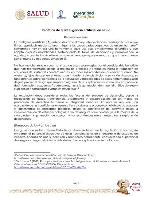 Bio tica de la inteligencia artificial Junio | Kevin Li Yu | uDocz