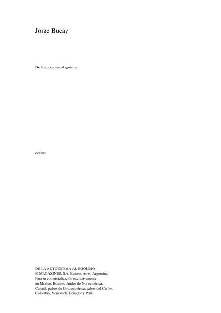 Bucay Jorge De la autoestima al egoísmo | Victoria | uDocz