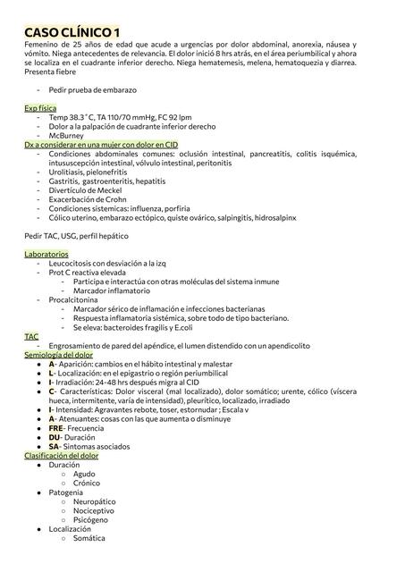 Casos clínicos con explicacion CIRUGIA | GuiasMed | uDocz