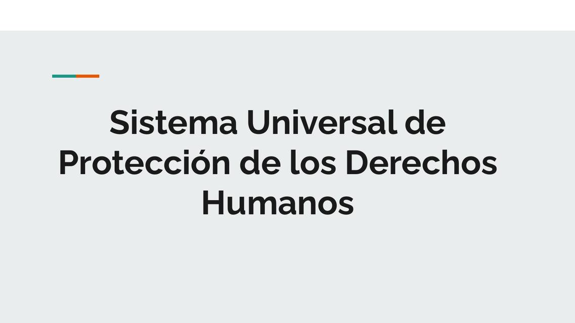 Sistema Universal de Protección de los Derechos Humanos