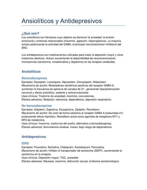 Ansioliticos Antidepresivos | Manuel de Jesús Clara Cordero | uDocz