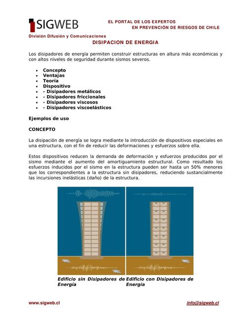 Disipación de Energía | Maycky Yarín Dos Santos | uDocz