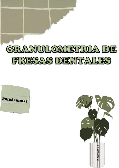 GRANULOMETRIA FRESAS DENTALES | Alicia Mateos | uDocz