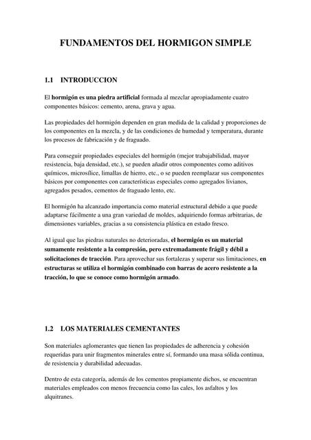 Fundamentos Del Hormigon Simple | Jorge Alberto Rodríguez Galindo | uDocz