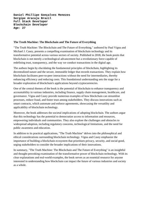 The Truth Machine The Blockchain and The Future of | Daniel Phillipe ...