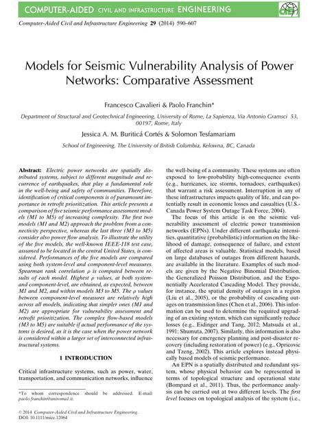 Flashcards de Cavalieri Et Al 2014 Computer Aided Civil And ...