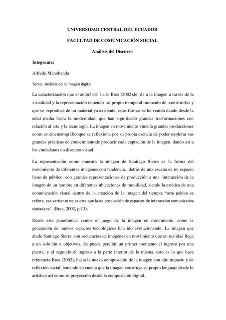 Analisis teorico de la imagen digital | alfredo manobanda | uDocz