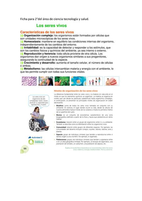 Ficha para 2°del área de ciencia tecnología y salud. | Lenard Apaza | uDocz