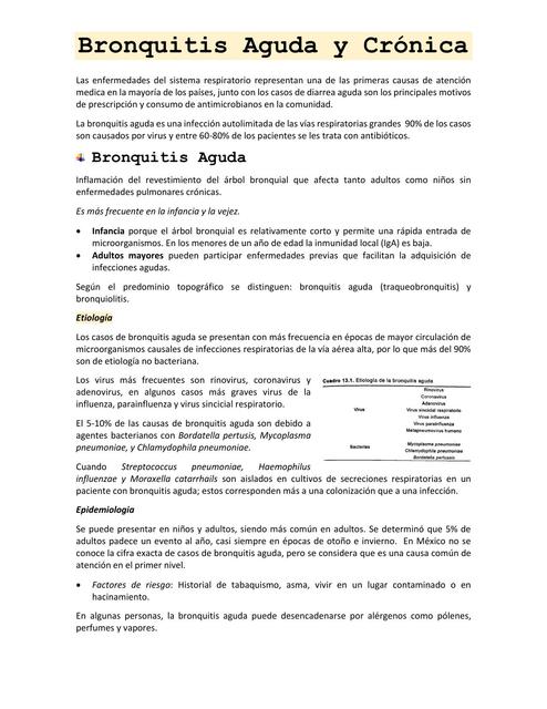 Bronquitis Aguda y Crónica | Alejandra Avila | uDocz
