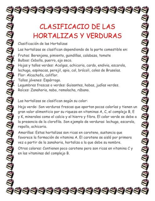 VERDURAS Y HORTALIZAS | Alexa Quiroz | uDocz
