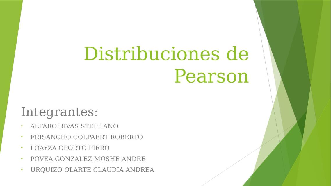 Distribuciones De Pearson | Piero Loayza | uDocz