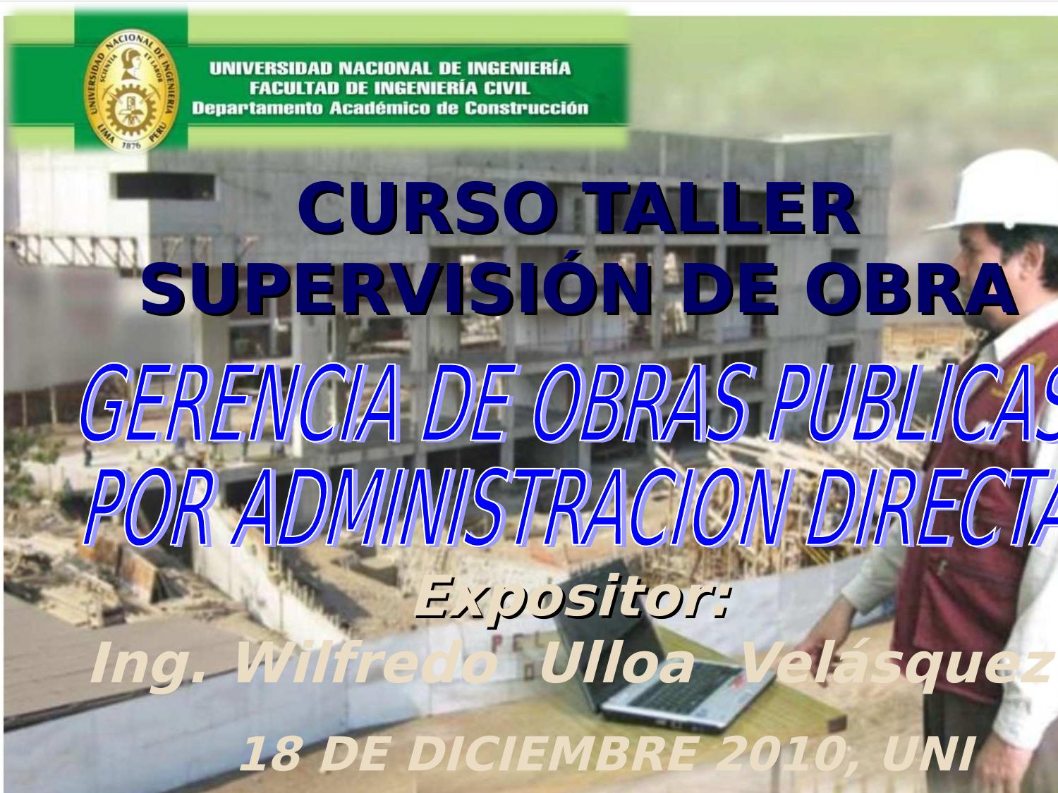 Gerencia De Obras P Blicas Por Administraci N Directa | Jean Ramirez Azañero | uDocz