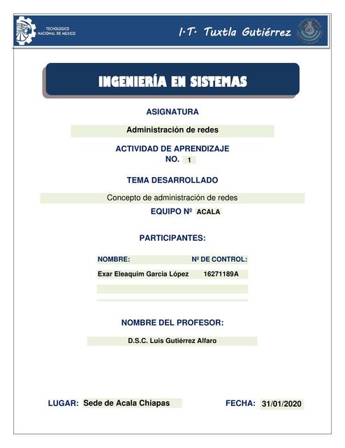 Concepto de administración de redes | Exar Garcia | uDocz