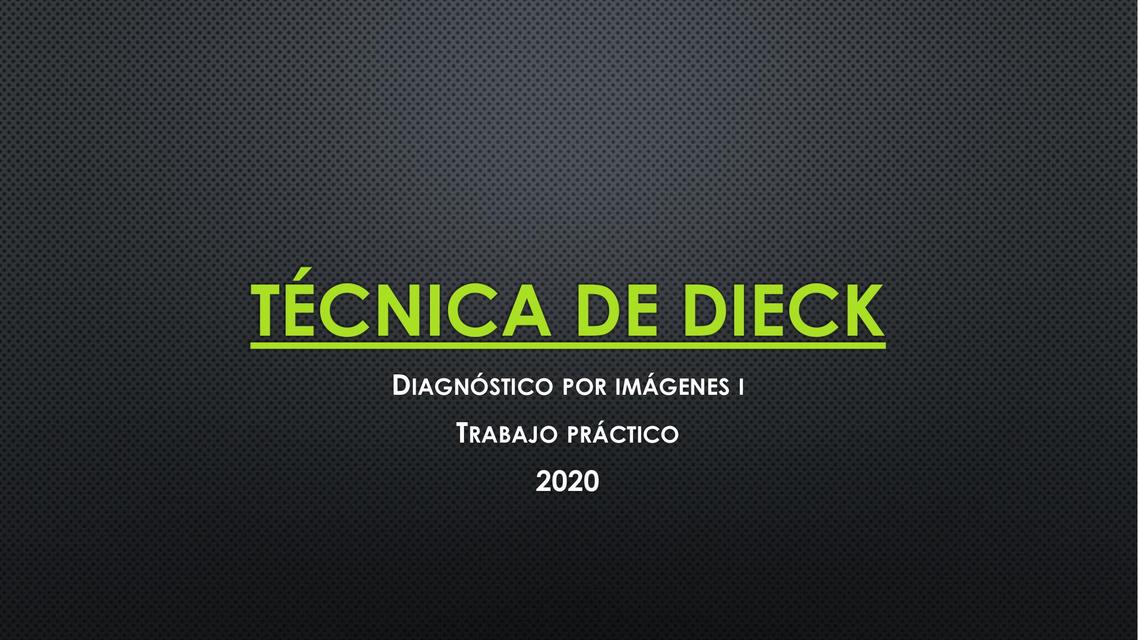 Técnica de Dieck | Sol Sempertegui | uDocz