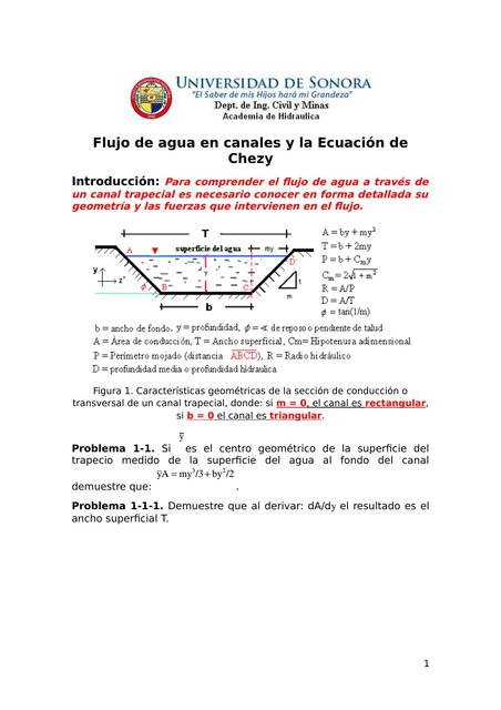Clase 1 Ecuacion De Chezy | Gerardo Lira Vargas | uDocz