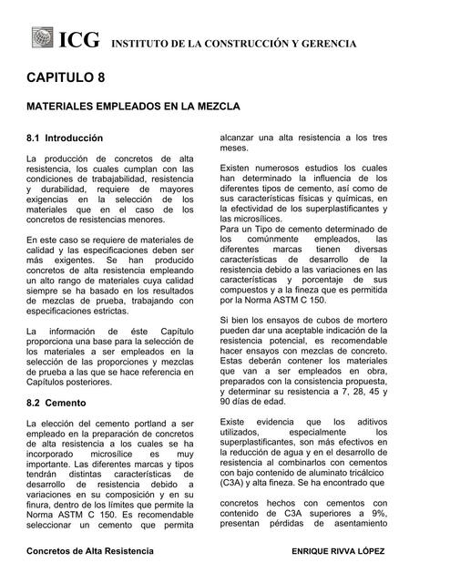 Concretos De Alta Resistencia | Jaime Espinoza Skinfield | uDocz