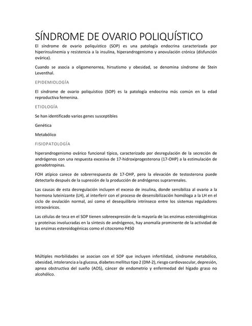 Síndrome de Ovario Poliquístico | uDocz creators | uDocz
