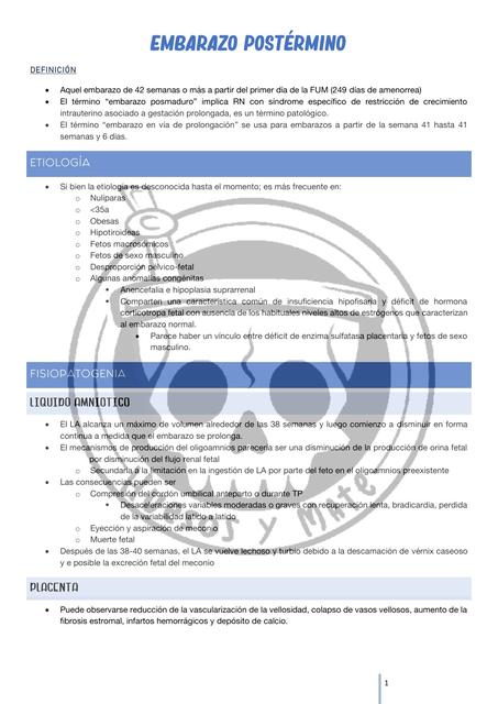 Embarazo postérmino | Rvinsh Shcn | uDocz