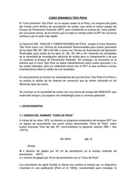 Cono Dinamico Tipo Peck | Edson Romero | uDocz
