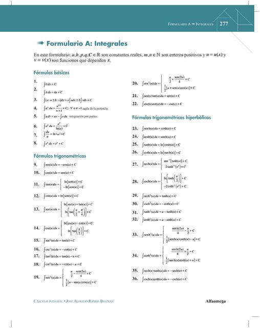 Formulario de Calculo | Melwin Castro Tapia | uDocz