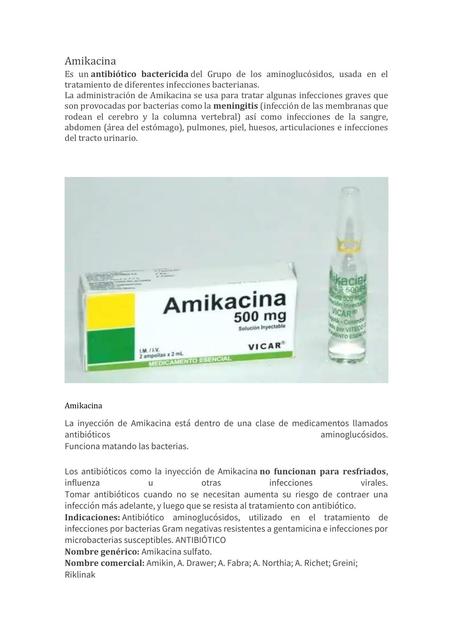 Amikacina | Aura Ester Peréz Rada | uDocz