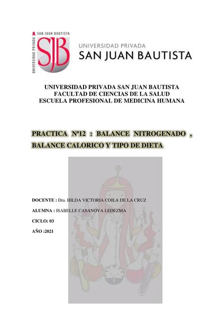Balance Calórico y Tipo de Dieta | Isabelle casanova ledezma | uDocz