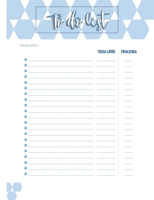 To-do-list azul | Study with Titu | uDocz