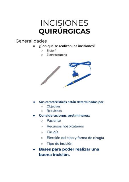 Incisiones quirúrgicas | Recap Médico | uDocz