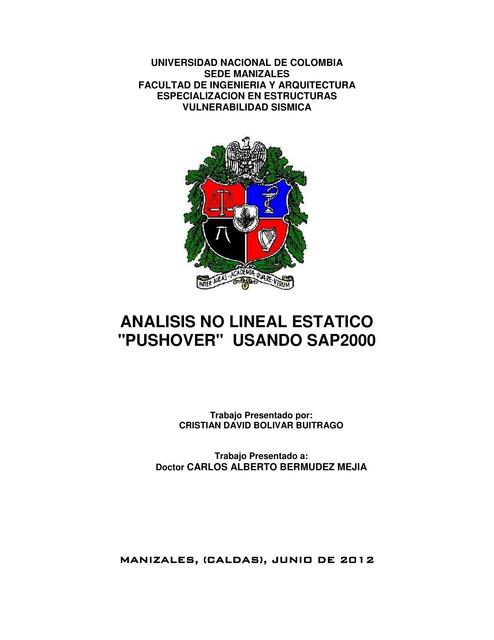 Análisis No Lineal Estático "Pushover" Usando Sap2000 | Aporte ...