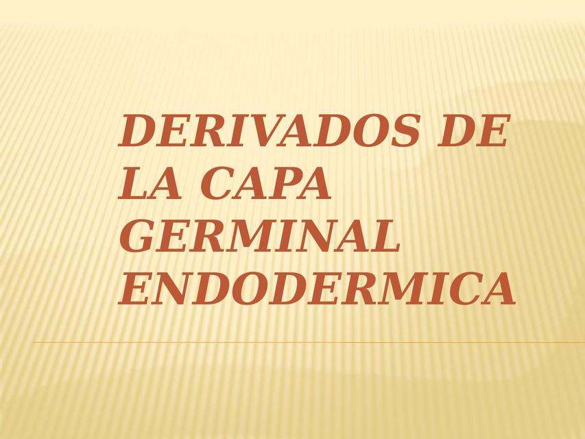 Derivados De La Capa Germinal Endodérmica