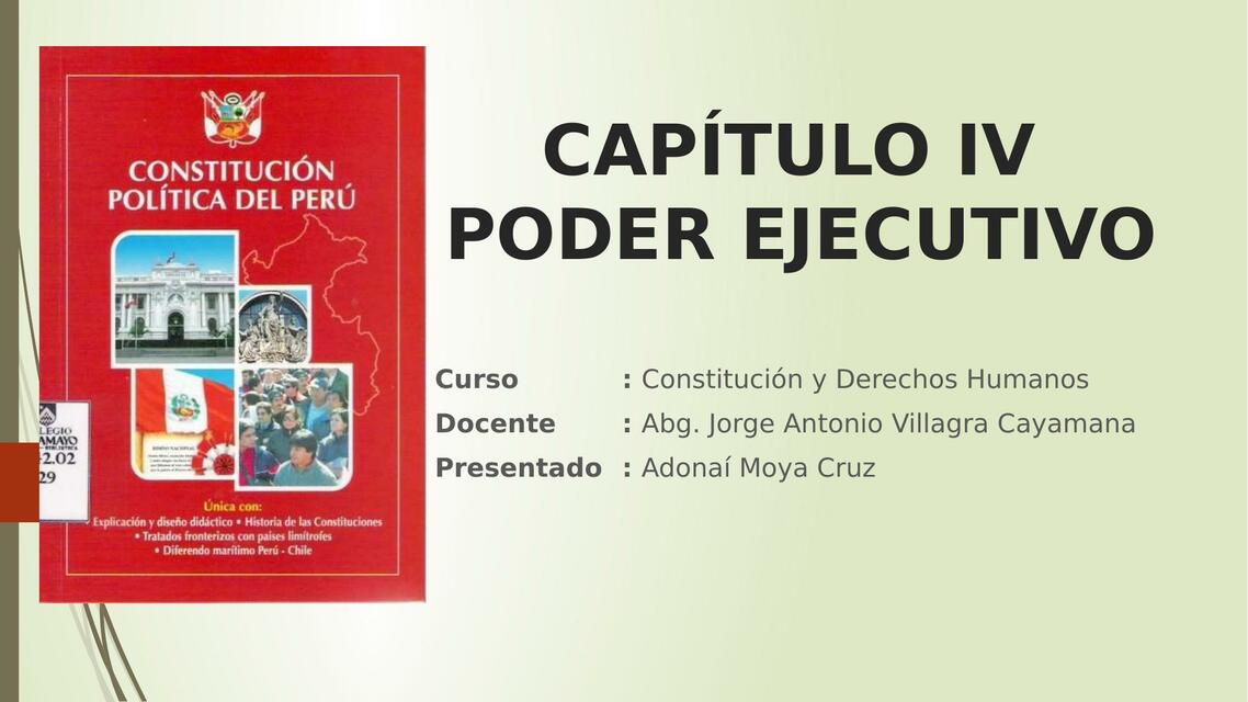 Cap Tulo Iv Poder Ejecutivo | Adonai Moya | uDocz
