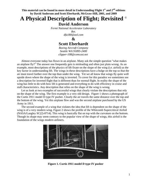 A Physical Description Of Flight Revisited [pdf] Hackernews Udocz
