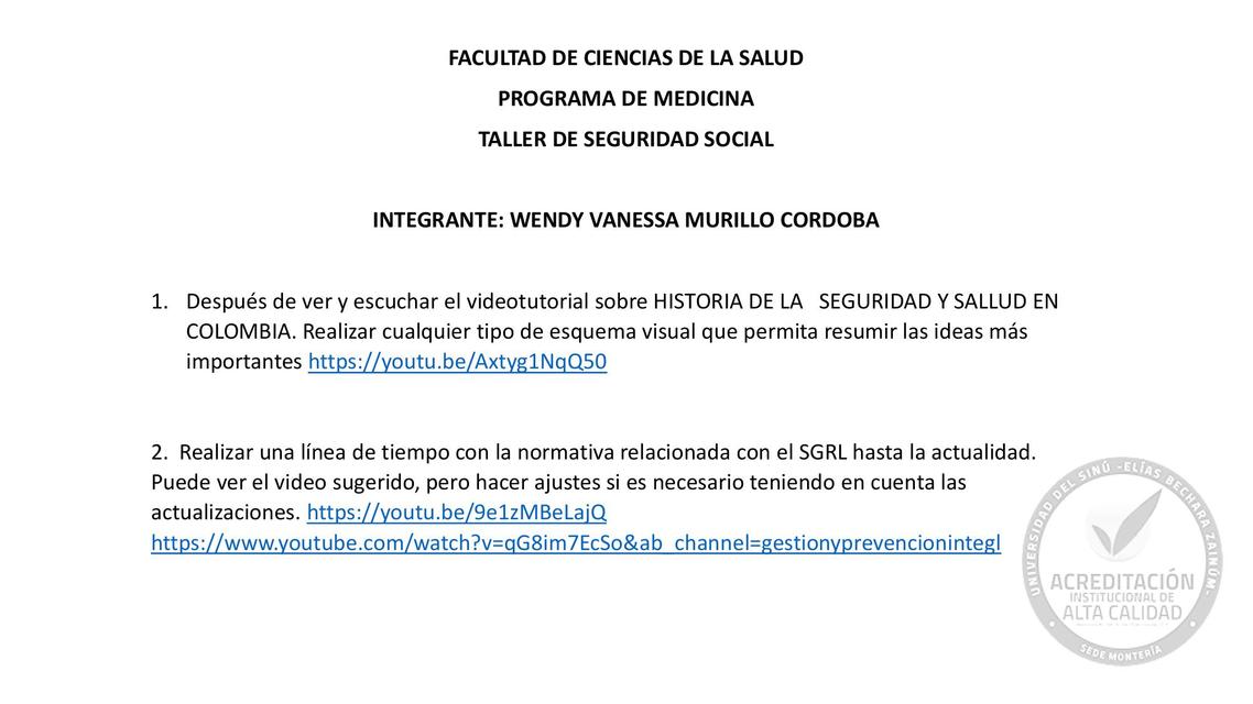 Salud Ocupacional Línea de Tiempo | Wendy Murillo | uDocz