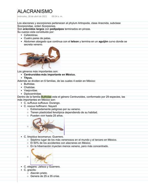 Alacranismo | Medicina.zip | uDocz
