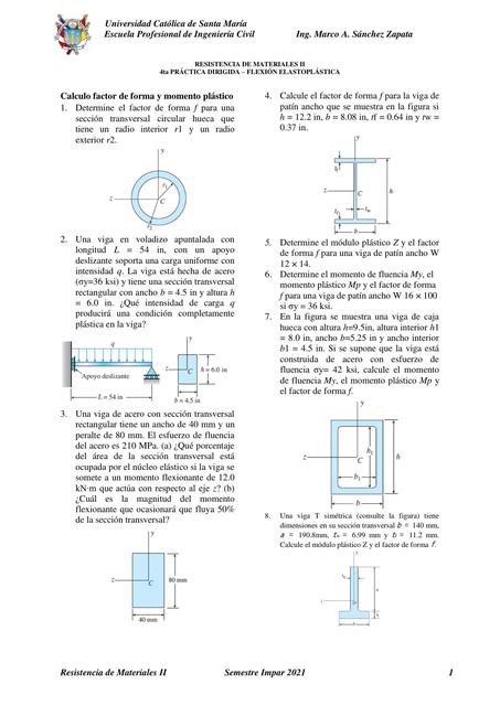 Flexión Elastoplástica | Marco Tapia Chávez | uDocz