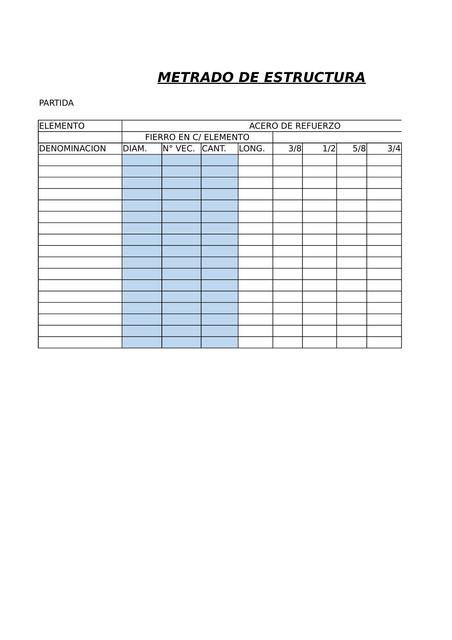 Planilla de Metrado | Oscar Diaz | uDocz