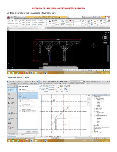 CREACION DE UNA FAMILIA PORTICO DESDE AUTOCAD | Wilver Fajardo Mamani ...