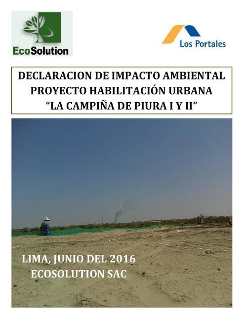Declaración de Impacto Ambiental | Jair Viera Guillen | uDocz