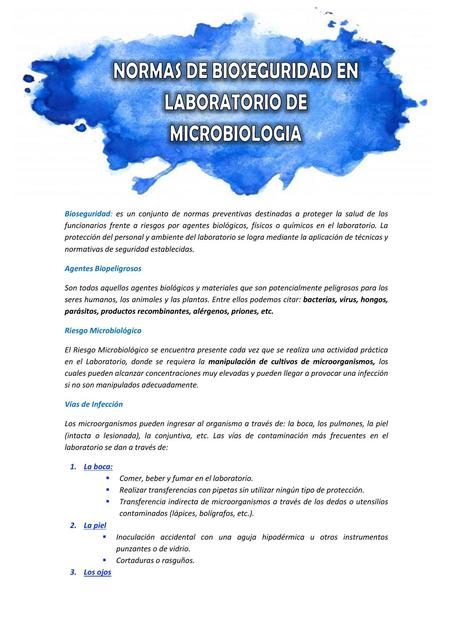 Bioseguridad en Laboratorio de Microbiología