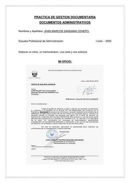 Elaborar un oficio, un memorándum, una carta y una solicitud. | Jhan ...