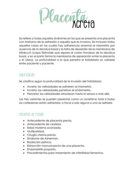Placenta Acreta Katy González Udocz