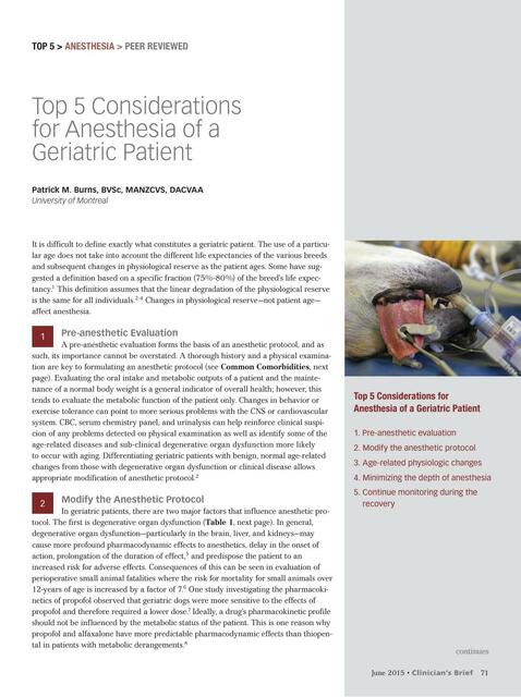 Flashcards de Considerations for Anesthesia of a Geriatric Patient ...